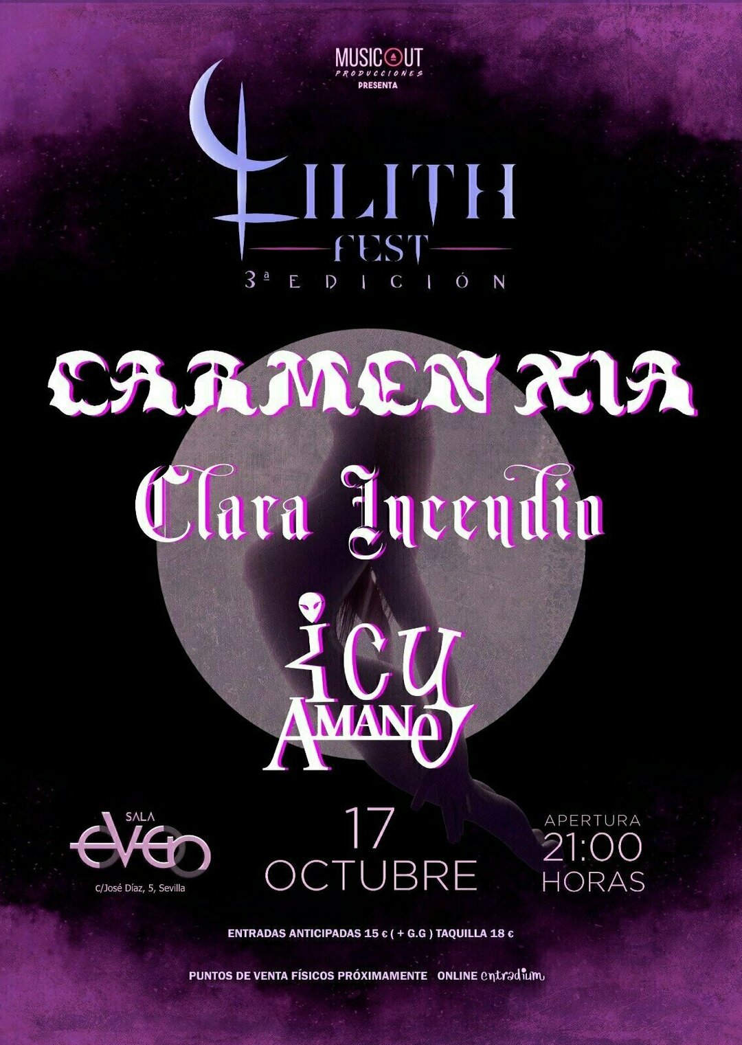 Entradas Lilith Fest 3 - Carmen Xia - Clara Incendio - Icy Amane