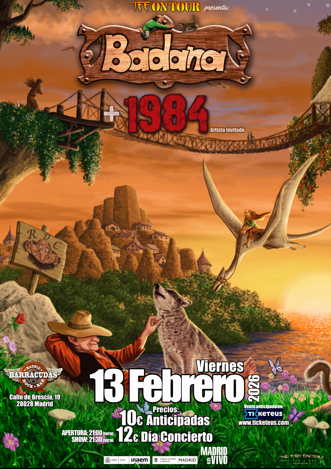 Entradas Badana + 1984 en Sala Barracudas Rock Bar el 13 de Febrero