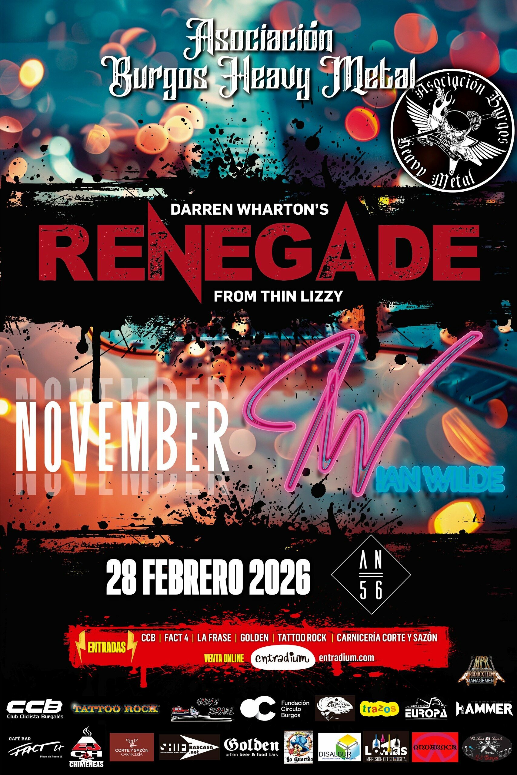 Entradas Darren Wharton's Renegade + Ian Wilde 2026 en Burgos