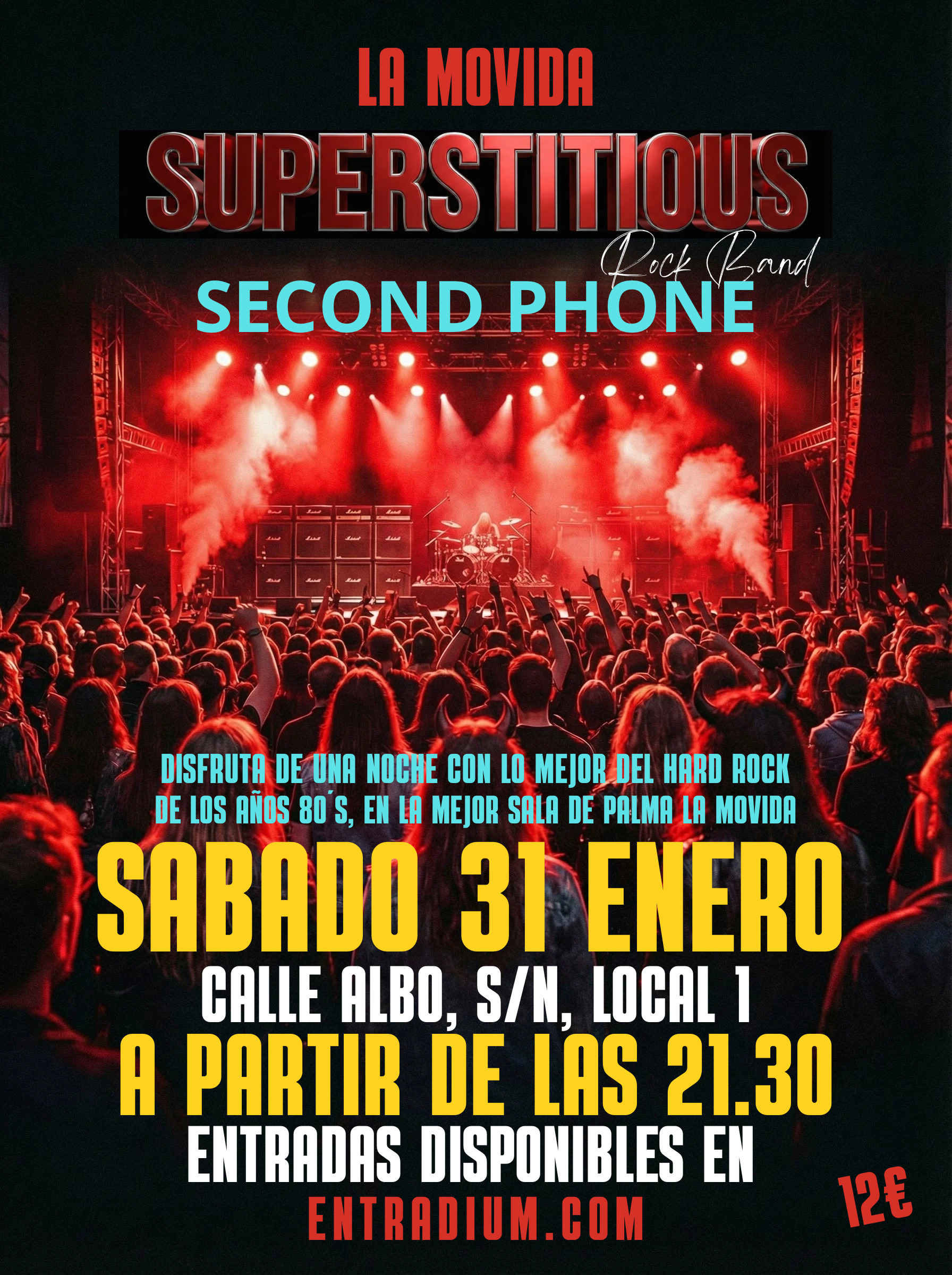 Entradas Superstitious + Second Phone en Sala la Movida el 31 de Enero