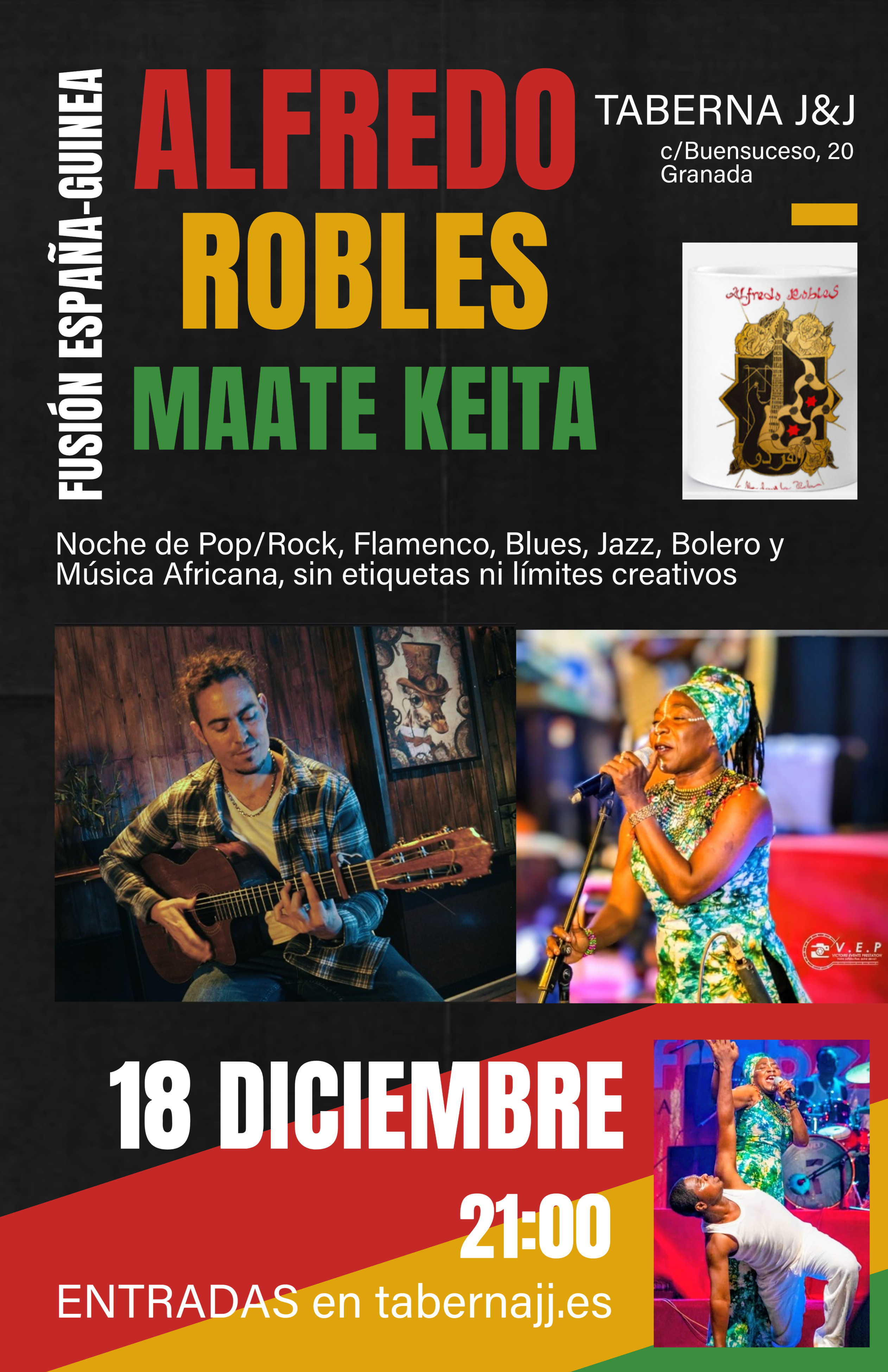 Entradas Alfredo Robles & Maate Keita en Taberna J&J | Taquilla.com